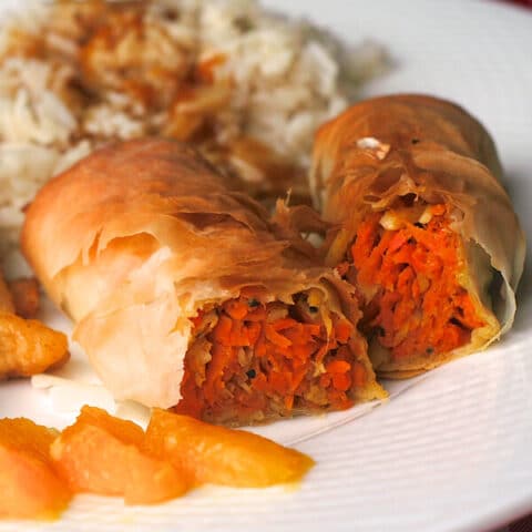 Baked Ginger Carrot and Parsnip Spring Rolls - Rock Recipes