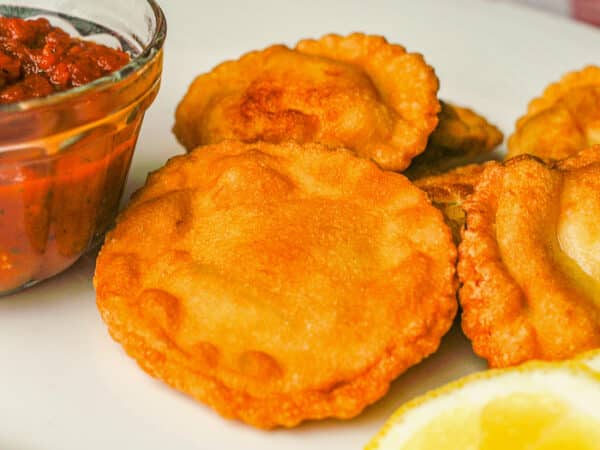 Crab Ricotta Fried Ravioli. Very popular at cocktail parties!