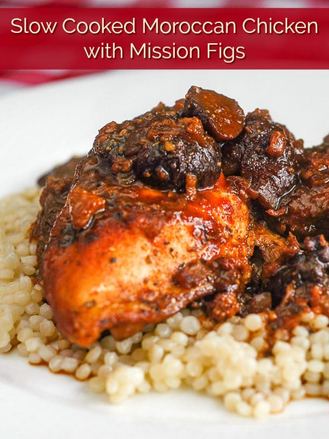 Moroccan Chicken. Slow cooked with fragrant spices & mission figs.