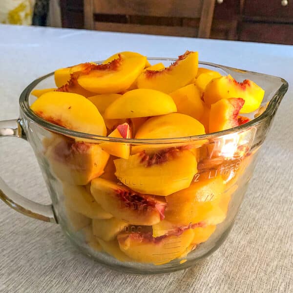 Easy Peach Torte. A super easy, one bowl, stir & bake recipe you'll love!!