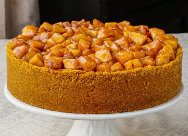 Sour Cream Apple Flan, a lighter tasting alternative to heavier cheesecake!