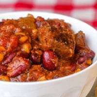 Beef Bacon Bean Stew. A hearty budget meal for few or many!!