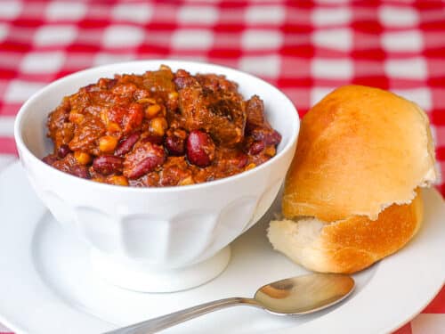 Beef Bacon Bean Stew. A hearty budget meal for few or many!!
