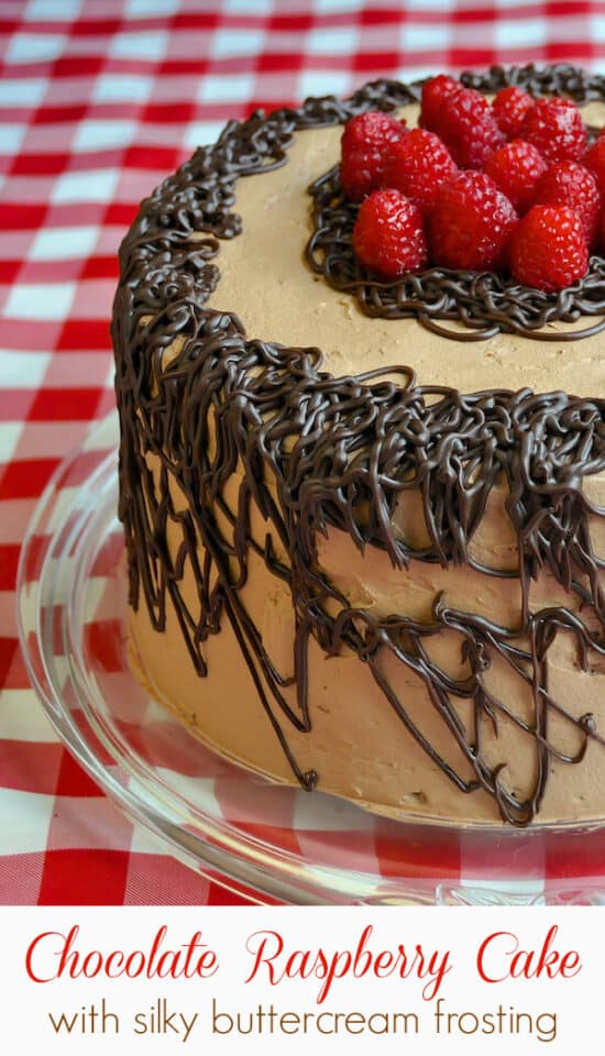 Chocolate Raspberry Cake with Silky Chocolate Buttercream Frosting