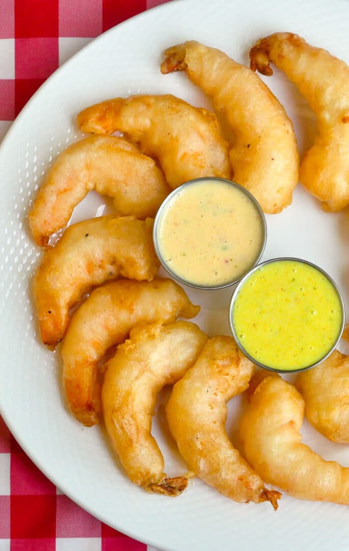 Beer Battered Shrimp with Chili Lime or Lime Curry Mayo - Rock Recipes