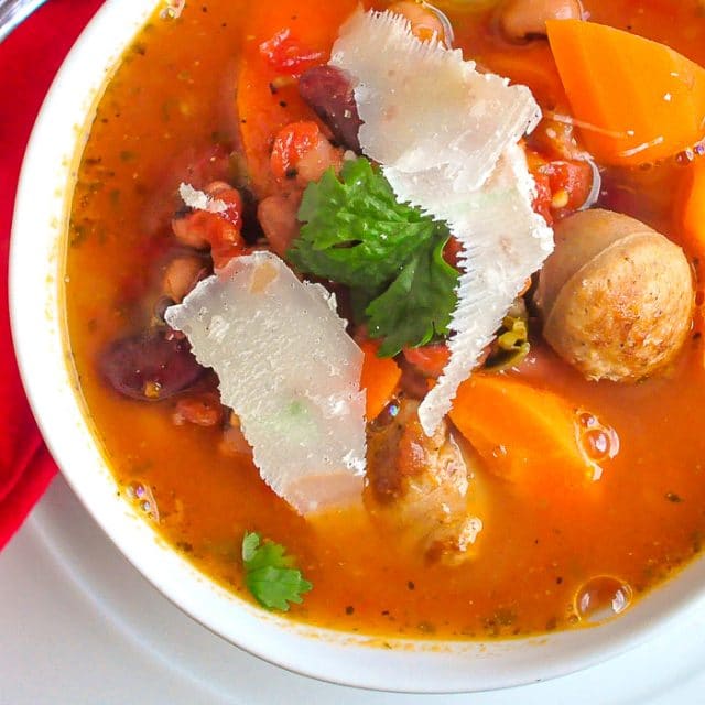 Low Fat Turkey Italian Sausage Mixed Bean Soup - Rock Recipes