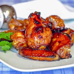 Oven Baked Ginger Chili Glazed Wings - Sweet, sticky, spicy!