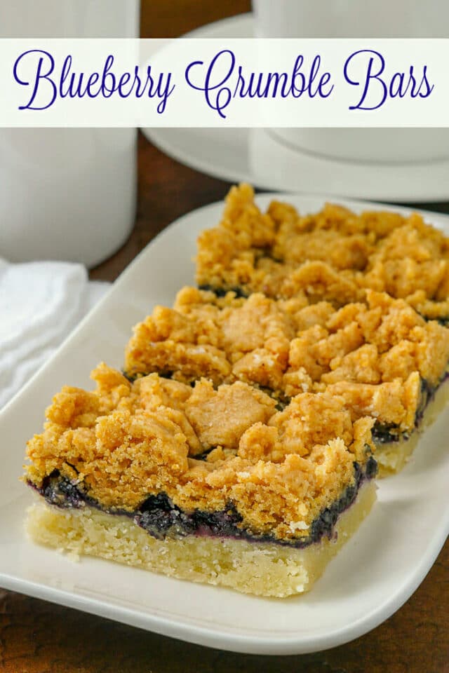 Blueberry Crumble Bars - easy, delectable & freezer friendly too!