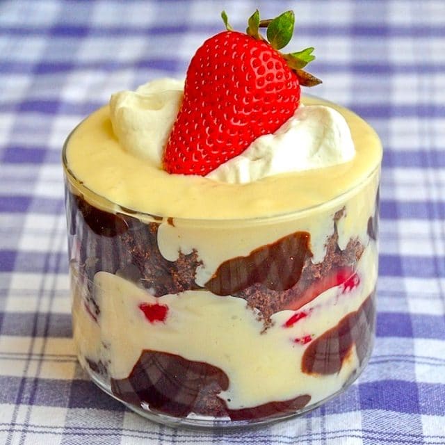 Neapolitan Trifle - a collision of chocolate vanilla & strawberry!