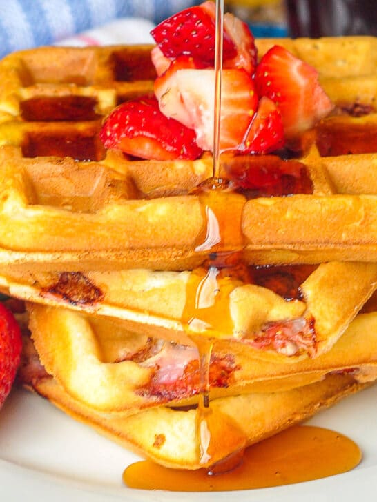 Strawberry Muffles - waffles made from muffin batter!!