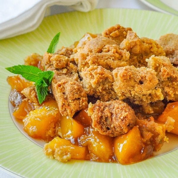 Mango Peach Coconut Crumble - a perfect summer dessert!