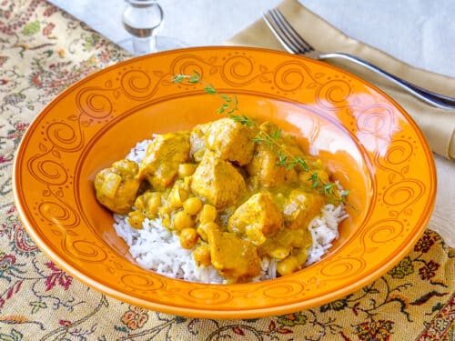 30 minute Easy Chicken Chickpea Curry. One tasty quick family meal!