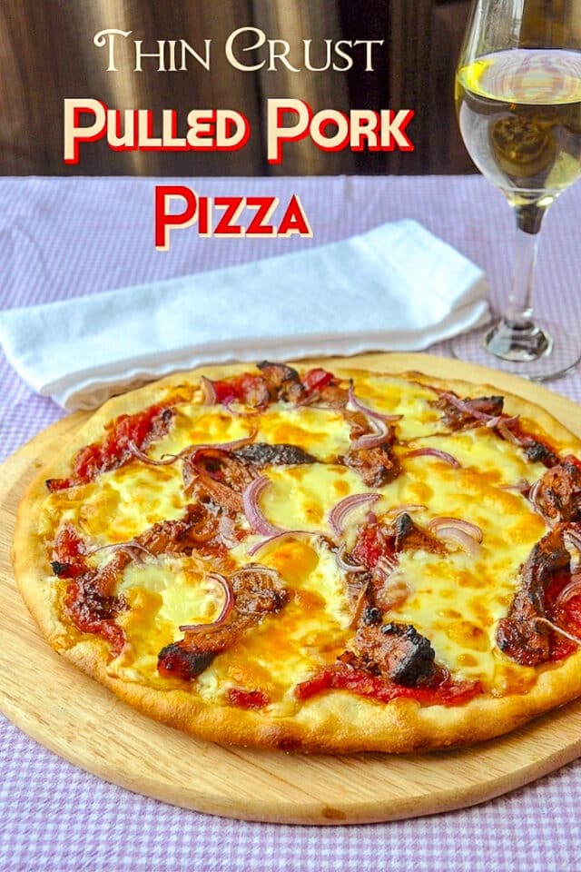 Pulled Pork Pizza - perfect thin crust & fresh made sauce.