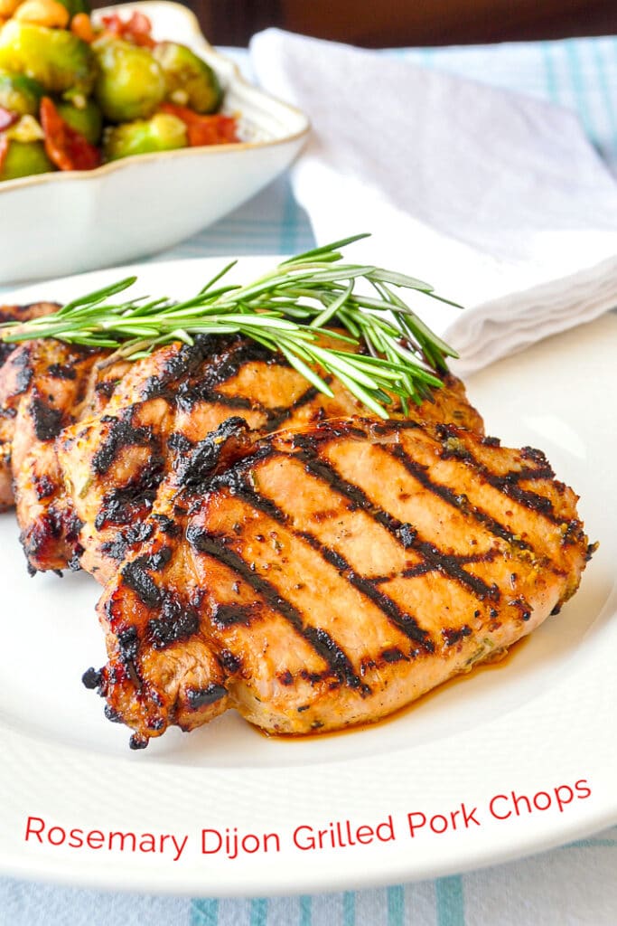 Rosemary Dijon Grilled Pork Chops. So simple but so delicious!