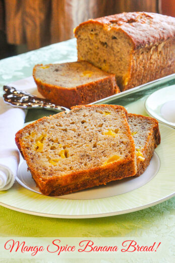 Mango Spice Banana Bread. A new twist on a lunchbox fav!