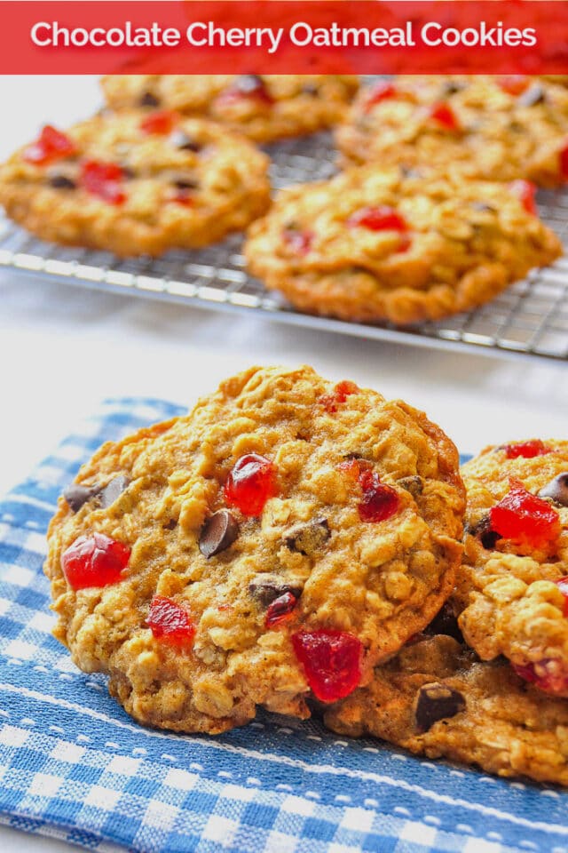 Chocolate Cherry Oatmeal Cookies. As delicious as they are pretty!