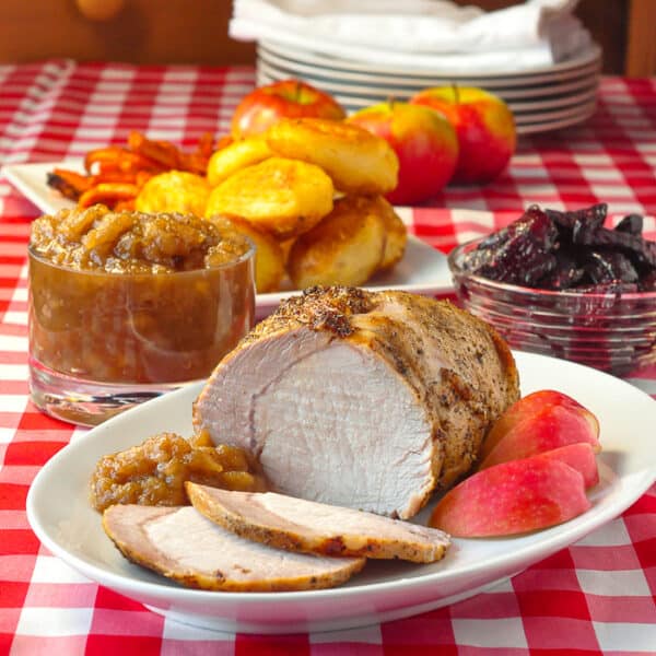 Maple Applesauce on Herb Roasted Pork Loin - Rock Recipes