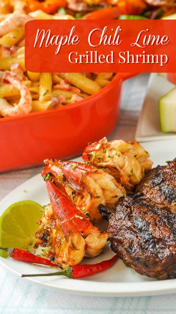 Maple Chili Lime Grilled Shrimp - sweet, tangy, spicy flavour!