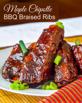 Maple Chipotle Barbecue Braised Ribs. Amazing BBQ flavor from the oven!