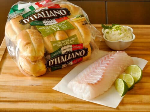 Grilled Cod Sandwich on D'Italiano Brizzolio Rolls - Rock Recipes