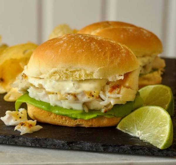 Grilled Cod Sandwich on D'Italiano Brizzolio Rolls - Rock Recipes