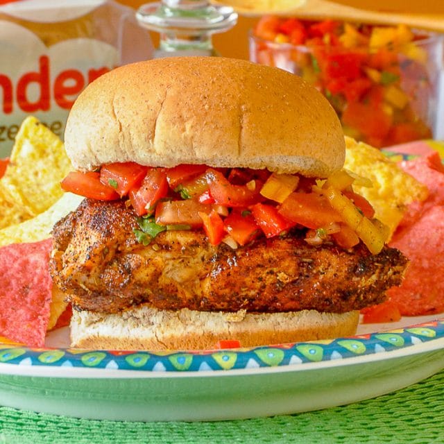 Mexican Spice Grilled Chicken Sandwiches with fresh made salsa!