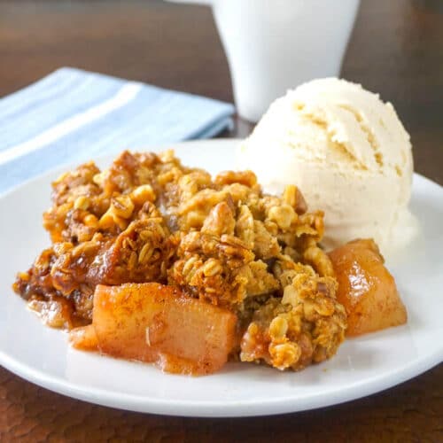 Pear Crumble with Walnuts - a delicious twist on an apple crumble!