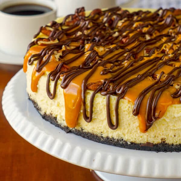 Turtle Cheesecake- pure decadence in a very easy to make recipe!
