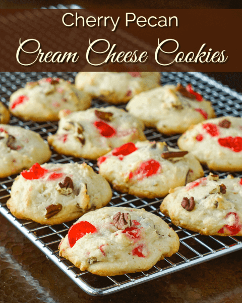 Cream Cheese Cookies with Cherries & Pecans - easy, festive, delicious!