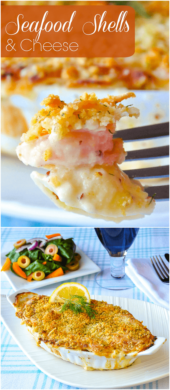 Seafood Shells & Cheese - Shrimp Mac & Cheese fit for a dinner party!