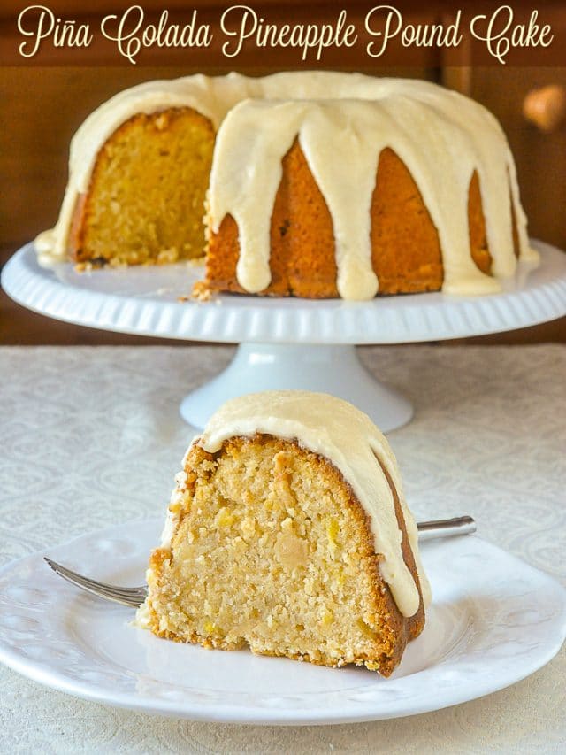 Pina Colada Pineapple Pound Cake with Rum & Butter Glaze
