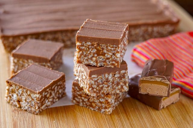 Mars Bar Cookies. Super easy, crispy treats using melted Mars bars!