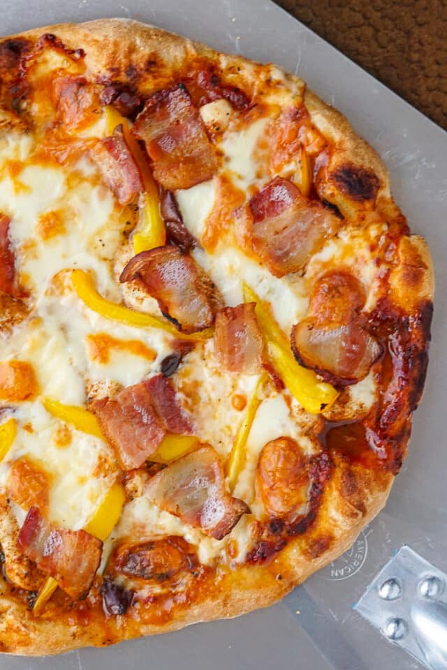 Crispy Thin Crust Barbecue Chicken Pizza - better than take-out!