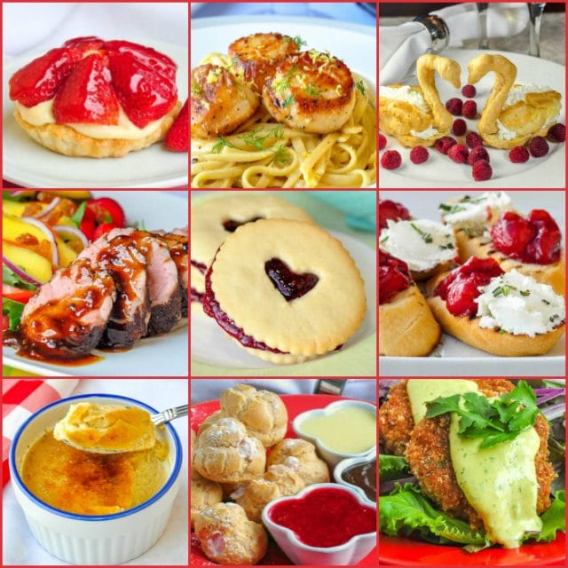 Valentines Day Menus for Two. 30 mix & match dishes for a romantic meal.