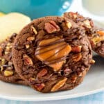 Turtle Cookies, the ultimate chocolate pecan & caramel indulgence!