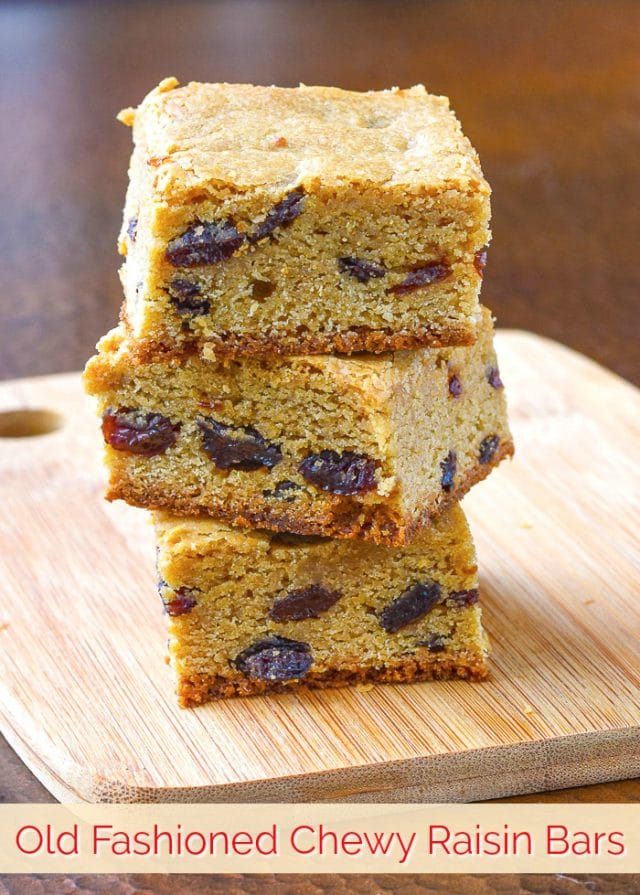 Chewy Raisin Bars. Oh so easy with amazing brown sugar caramel flavour!