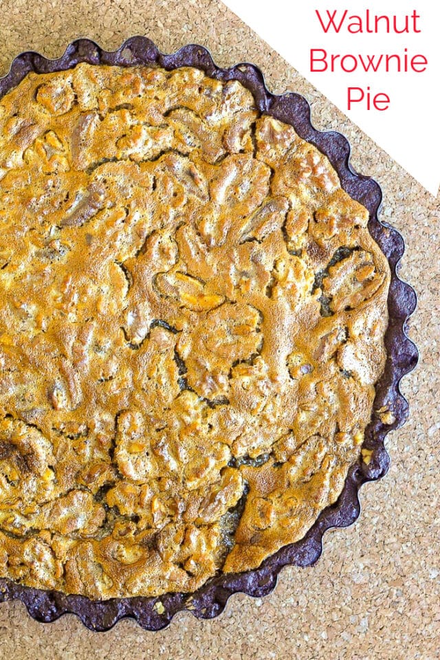 Walnut Brownie Pie. Think fudge brownie meets pecan pie!