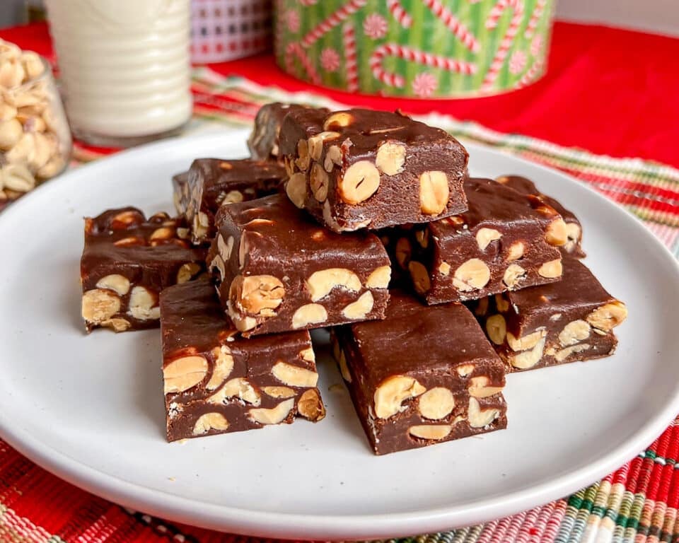 Eat-More Bar Squares. An easy fudgy candy peanut confection! - Rock Recipes