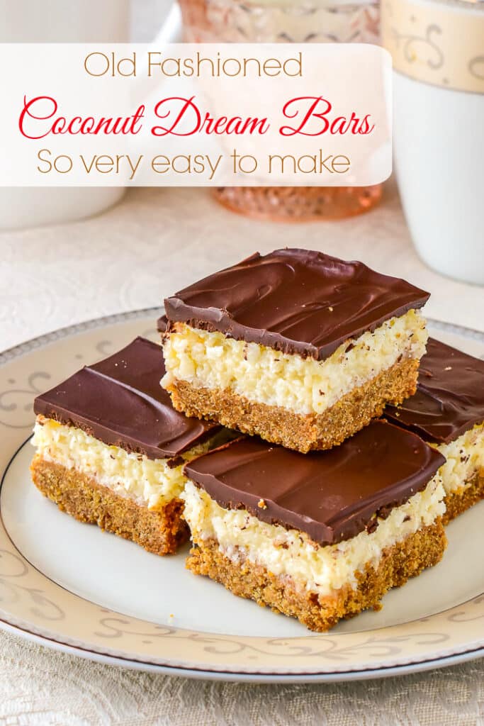 Coconut Dream Bars. A super easy recipe for coconut & chocolate lovers!!