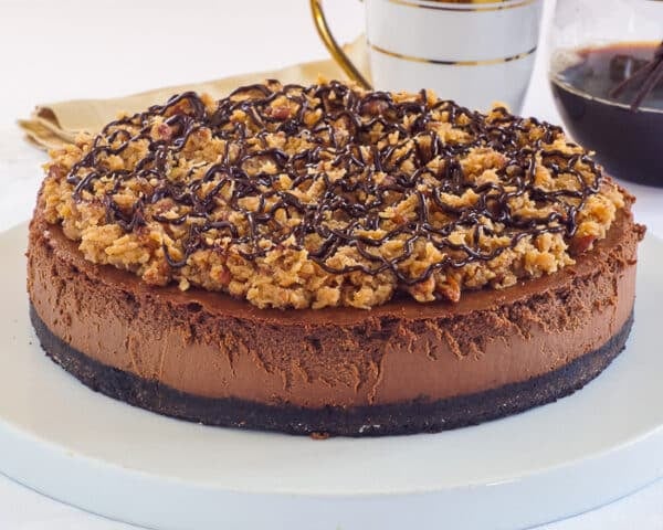 German Chocolate Cheesecake. A chocco pecan caramel dream! - Rock Recipes