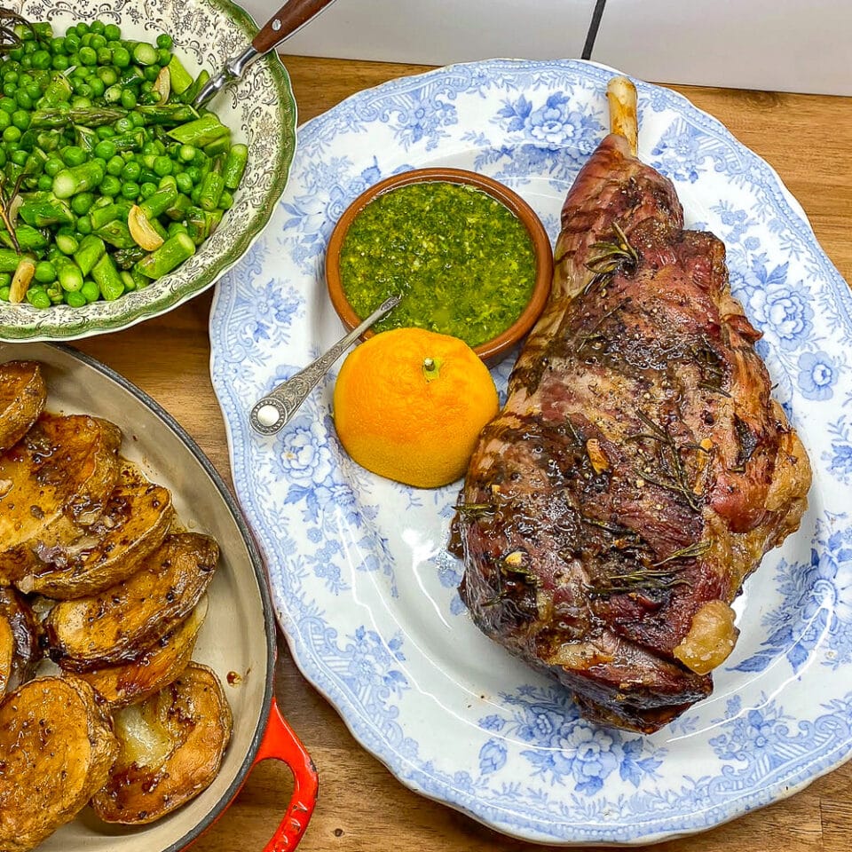 Roast Leg of Lamb with Mint Gremolata. Makes an ideal Easter dinner!