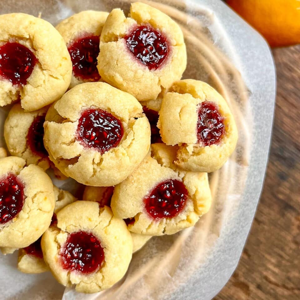 Easy Lemon Thumbprint Cookies with Raspberry Jam . So easy!!!