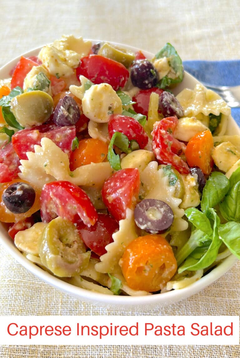 Caprese Inspired Pasta Salad. Such a great flavour combo! - Rock Recipes