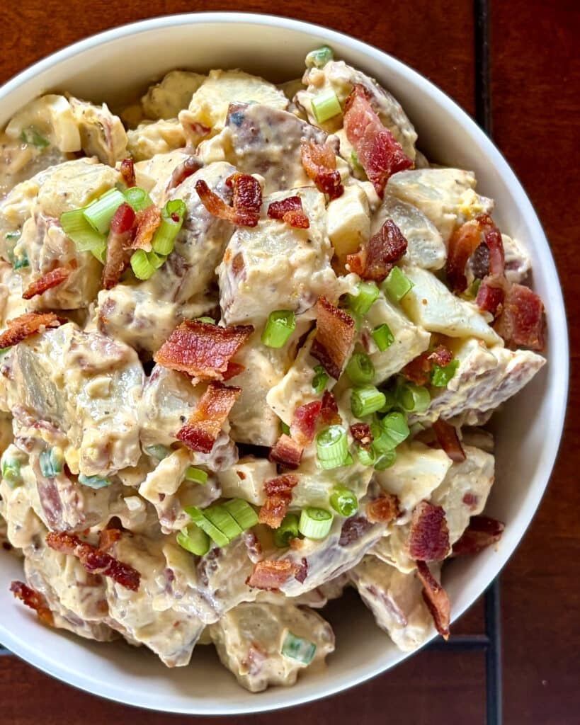Bacon and Egg Potato Salad. With a zingy homemade dressing! - Rock Recipes